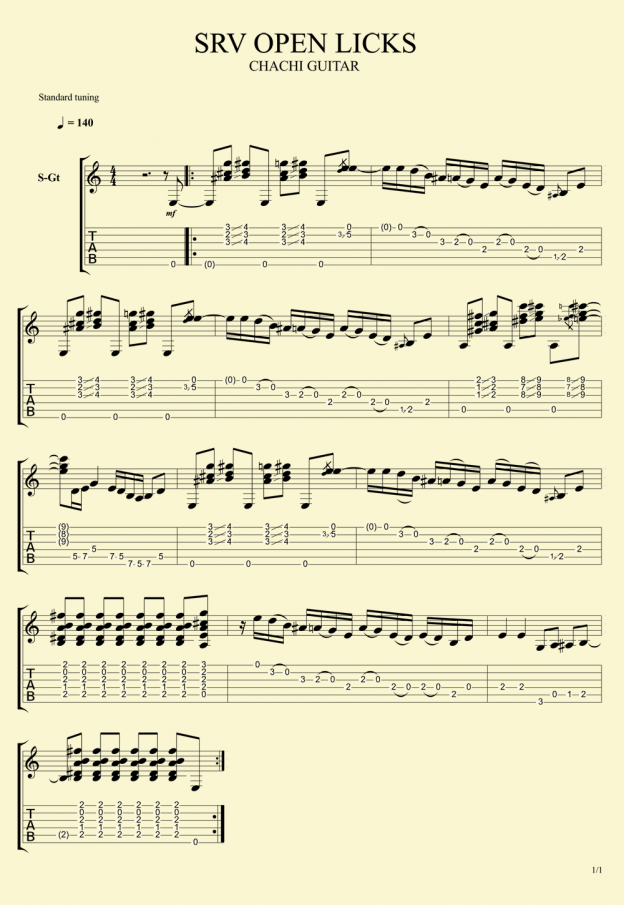 Blues Estilo SRV con Cuerdas Abiertas – Open Strings Stevie Ray Vaughan ...