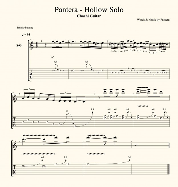 Cómo tocar SOLO PANTERA Hollow Dimebag Darrell – Cover Guitar Lesson ...