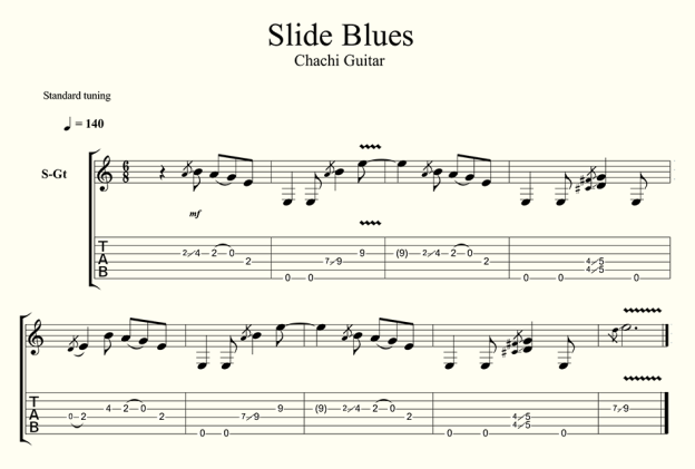 Slide Blues – Riffs & Licks – Standard Tunning - Chachi Guitar